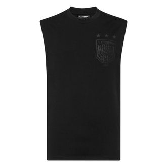 Plein Sport Homme, Tops, Noir, Taille: L T-Shirt Sans Manches Col Rond &Eacute;dition Tigre Cr&ecirc;te
