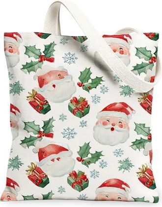 Generic Sacs fourre-tout en toile sur le th&egrave;me des vacances, sacs d&eacute;picerie r&eacute;utilisables, l&eacute;gers et lavables en toile pour le shopping, Blanc, 13x15 Inch