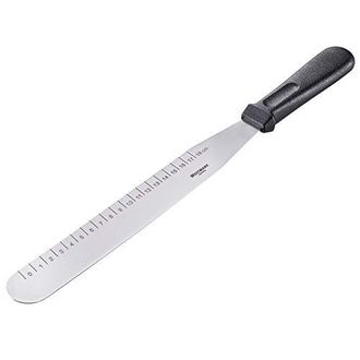 Westmark Spatule Droite, Avec Graduations en Cm, Longueur : 38,7 cm, Acier Inoxydable/Plastique, Argent&eacute;/Noir, 30062270