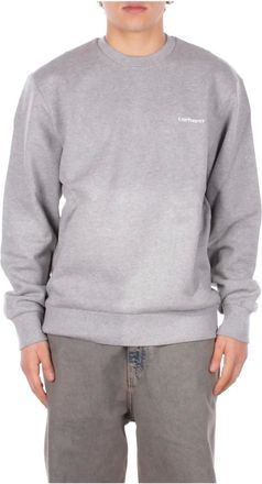 Carhartt Work in Progress Homme, Sweatshirts et sweats &agrave; capuche, Gris, Taille: M Script Embroidery SweaT-shirt