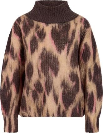 Marc Cain Pull imprim&eacute; L&eacute;o - Femme - Pulls - Brun - Taille: 42 FR