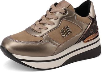 Queen Helena Hohe Sneaker, Platform, leicht, f&uuml;r Damen X33-26, bronze, 38 EU