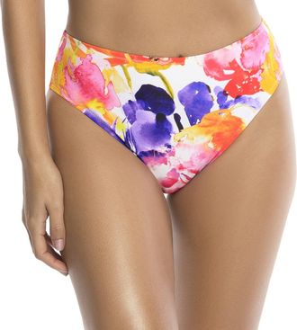 Relleciga Damen Bademode High Waist Bikini-Hose Slip Bottom Retro Summer Floral S
