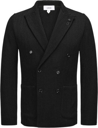 Lardini Homme, Vestes, Noir, Taille: XL Giacca Doppiopetto in Maglia
