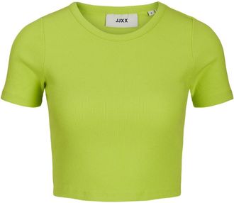 Jack & Jones Jack & Jones Damen Jxflorie STR Ss Rib Tee JRS Noos T-Shirt, Lime Punch, S