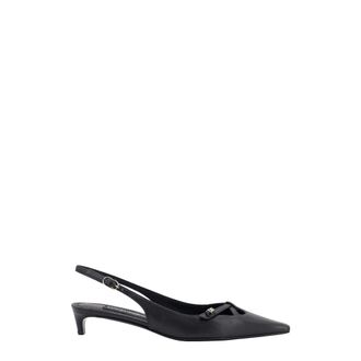 Dolce & Gabbana Femme, Chaussures, Noir, Taille: 36 1/2 EU Slingback en Cuir Monogramme