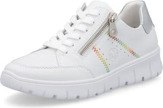 Rieker Baskets Basses pour Femme N1313, Blanc 80, 40 EU Large
