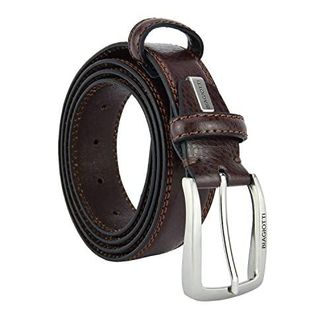 Laura Biagiotti Ceinture Homme en Cuir V&eacute;ritable - Boucle Sans Nickel Ajustable, Marron Fonc&eacute; 3,5 cm
