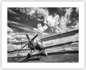 Arttor Poster ohne Rahmen Deko 50x40cm An-2 Flugzeug Schwarzwei&szlig; Wandposter Art Prints Wanddeko Bild Wand Kunstdruck Wandbilder Dekoration Wohnzimmer Schlafz