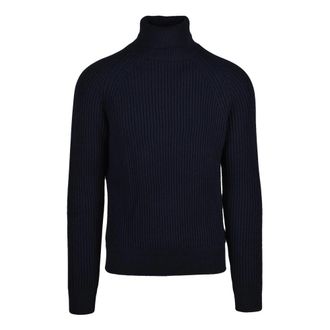 Slowear Rippstrick-Pullover mit Rollkragen - - Knitwear - Herren - Blau - L