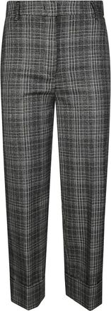 Liu Jo Femme, Pantalons, Gris, Taille: 40 FR Pantalon à Carreaux Revers