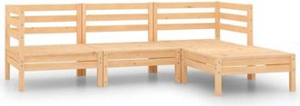 vidaXL Vidaxl - Salon de jardin 4 pcs en pin massif - Dimensions : 63,5 x 63,5 x 62,5 cm - R&eacute;sistant aux intemp&eacute;ries - Design modulaire pour agencement