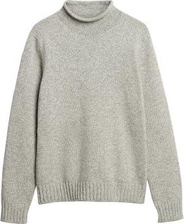 Superdry Pull &agrave; col roul&eacute; style ann&eacute;es 90 pour homme, gris chin&eacute; rune, L