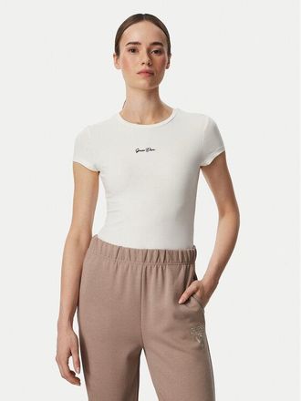 Guess T-Shirt V6YI01 K4258 Creme Slim Fit