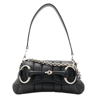Gucci Pre-owned Horsebit Leder 2way Schultertasche Klein - - Pre-owned - Damen - Schwarzk - ONE SIZE