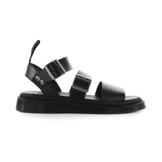 Dr. Martens Schwarze gewachste Ledersandale mit Riemen - - Shoes - Herren - Schwarzk - 43 EU