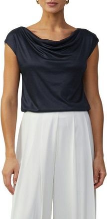 s.Oliver Black Label T-Shirt mit Wasserfall-Ausschnitt