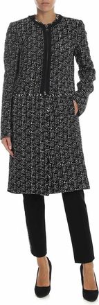 Karl Lagerfeld Knielanger Mantel - Schwarz