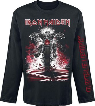 Iron Maiden Eddie Bike M&auml;nner Langarmshirt schwarz XXL 100% Baumwolle Band-Merch, Bands