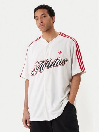 adidas T-Shirt Summer League Varsity Baseball KD6563 Wei&szlig; Oversize