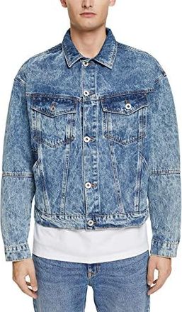 Esprit 082CC2G307 Jacket, 902/BLUE Medium Wash, S Homme