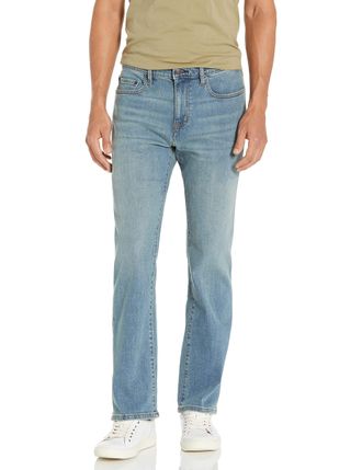 Amazon Essentials Herren Bootcut-Jeans mit gerader Passform - Auslauffarben, Hellblau Vintage, 28W / 28L