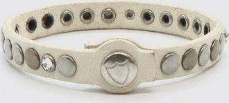HTC Bracelet en cuir et m&eacute;tal avec d&eacute;tails brod&eacute;s
