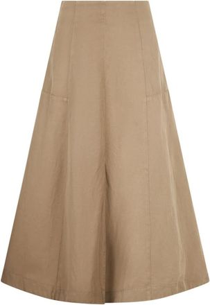 120% Lino Femme, Jupes, Beige, Taille: 42 FR Going to Linen Bell