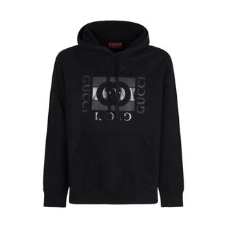 Gucci Baumwoll-Sweatshirt mit GG Incrocio Print - - Sweatshirts & Hoodies - Herren - Schwarzk - M