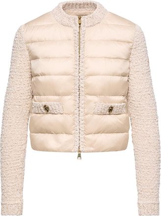 Moncler Moncler Cardigan Zipp&eacute; Matelass&eacute;, Femme, Beige, Taille: Xl