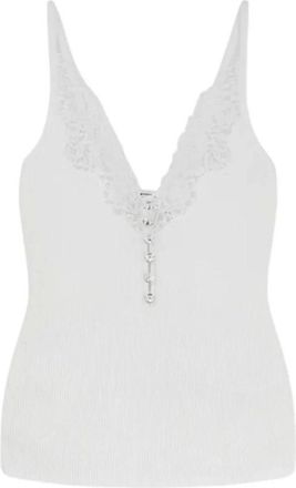 Self Portrait Femme, Tops, Blanc, Taille: 38 FR D&eacute;bardeur &agrave; col en V