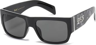 Locs lunettes de soleil imprimé print graffiti urbain mode ville habillé rap rappeur poker femmes hommes 8LOC91186 (feuilles de chanvre noir mat)