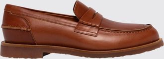 Buttero Mocassins penny loafer en cuir lisse marron avec plateau relev&eacute;