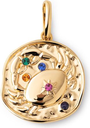 Singularu Sternzeichen Charm. Messing mit 18 Kt Vergoldeter Beschichtung und Zirkonia. Schmuck für Damen. Krebs