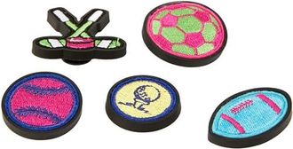 Crocs 5-pack Sports Jibbitz Shoe Charms Breloques de Chaussure Mixte, Neon Sports Patches, Taille Unique