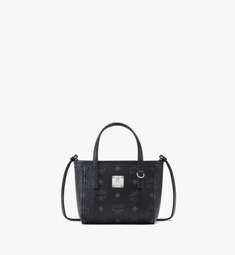 MCM Toni Shopper mit Reissverschluss in Visetos BLACK VISETOS