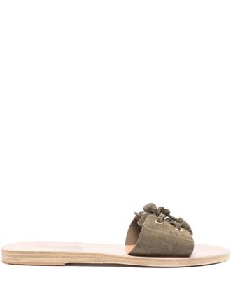 Ancient Greek Sandals sandales Verina &agrave; d&eacute;tail nou&eacute; - Vert