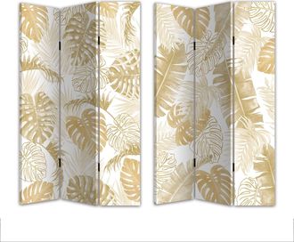 Hti-Line Paravent Muster Raumteiler Sichtschutz Trennwand Gold