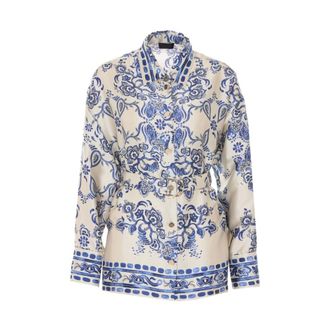 Liu Jo Femme, Blouses et Chemises, Multicolore, Taille: 42 FR Foulard Print Shirt