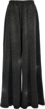 Giuseppe Di Morabito Femme, Pantalons, Noir, Taille: 32 FR Rhinestone Joggers