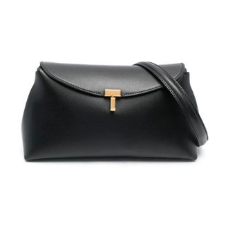 Toteme Femme, Sacs, Noir, Taille: ONE Size Pochette en Cuir avec Fermeture T Lock