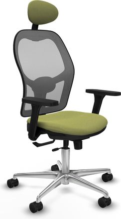 Piqueras y Crespo Ergonomischer Stuhl aus Pc mit 3D-Armen, h&ouml;henverstellbarer Lendenwirbelst&uuml;tze und festem Kopfteil, ausgestattet mit Syncro/Traslack und injiziertem S