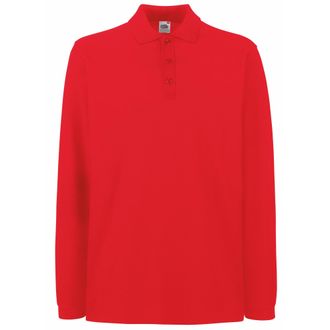 Fruit Of The Loom Premium Langarm Polo - Farbe: Red - Größe: XXL