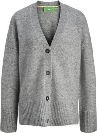Jack & Jones Jack & Jones Jxiris Diverses Cardigan en Tricot, Gris m&eacute;lang&eacute;-D&eacute;tails : col Vert p&acirc;le, L Femme