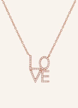 Leaf Halskette Love Aus 18 Karat Ros&eacute;gold Mit Diamanten rosegold