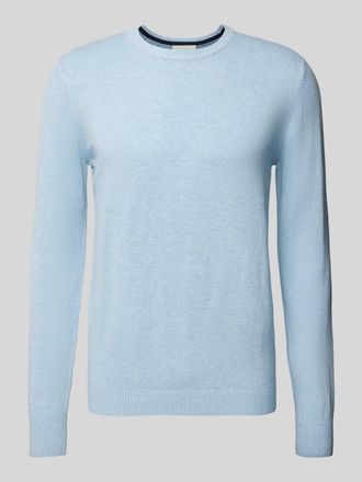 Bruun & Stengade Strickpullover mit geripptem Rundhalsausschnitt Modell JUPITER