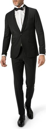 CG - Club of Gents Herren Anzug schwarz Slim Fit