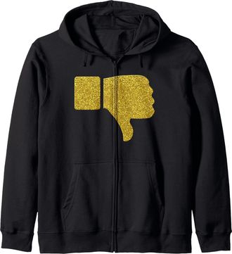 SunFrot Dislike Ablehnen, Goldener Thumbs down Vintage-Symbol Kapuzenjacke