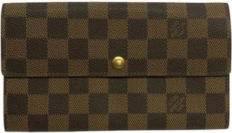 Louis Vuitton Portefeuille long Damier Pre-owned (bi-pli) - Femme - Pre-owned - Brun - Taille: ONE Size
