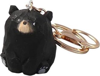 Generic Porte-cl&eacute;s ours adorable - Pendentif ours sac &agrave; dos, porte-cl&eacute;s en bois sculpt&eacute; | Pendentif animal en bois fait &agrave; la main, pendentif pour sac &agrave; dos ar